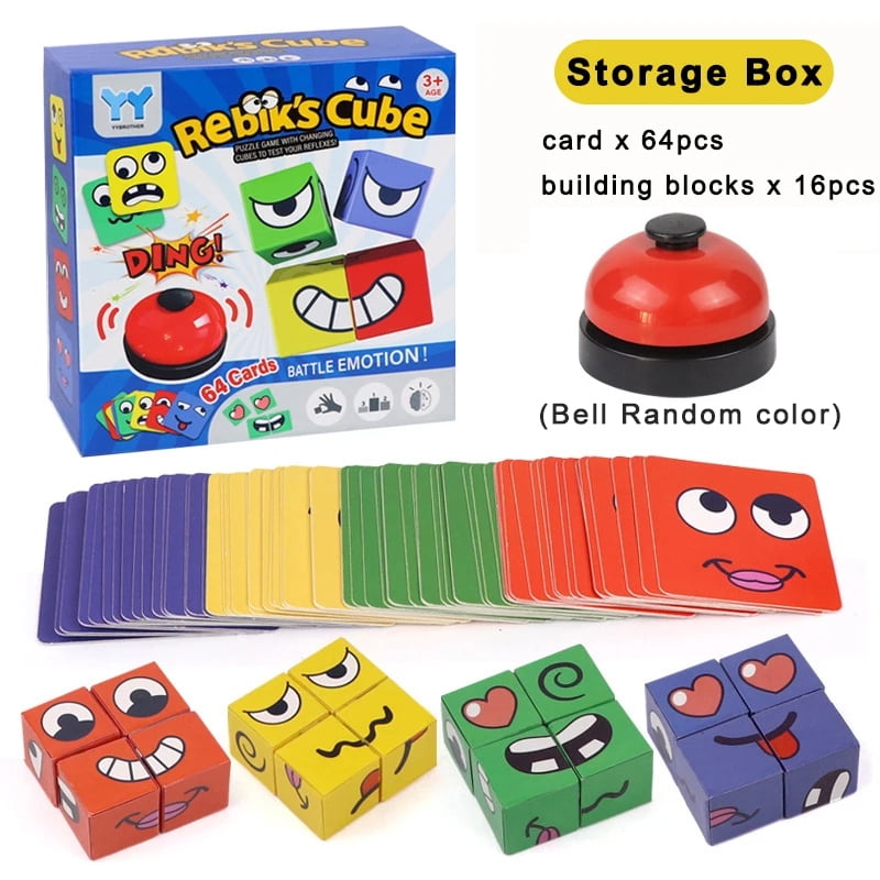 Children's Face Change Expression Puzzle Building Blocks Montessori ...