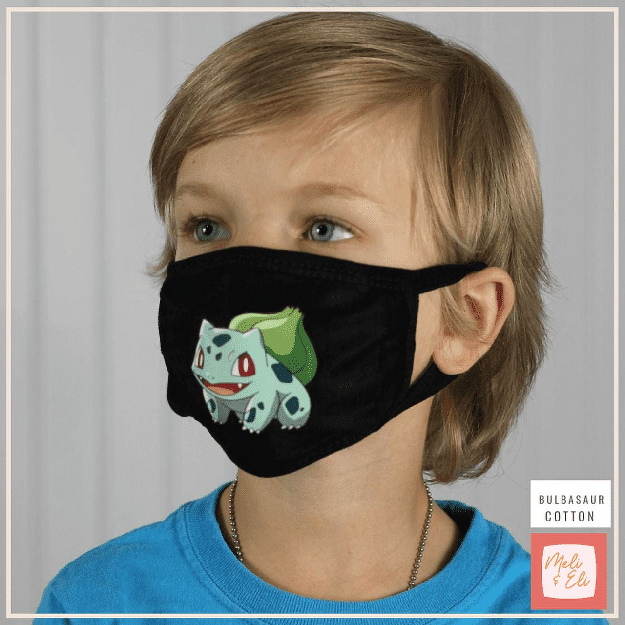 Children's Face Mask, Cotton Bulbasaur | Face Mask For Ages 5 - 10 ...