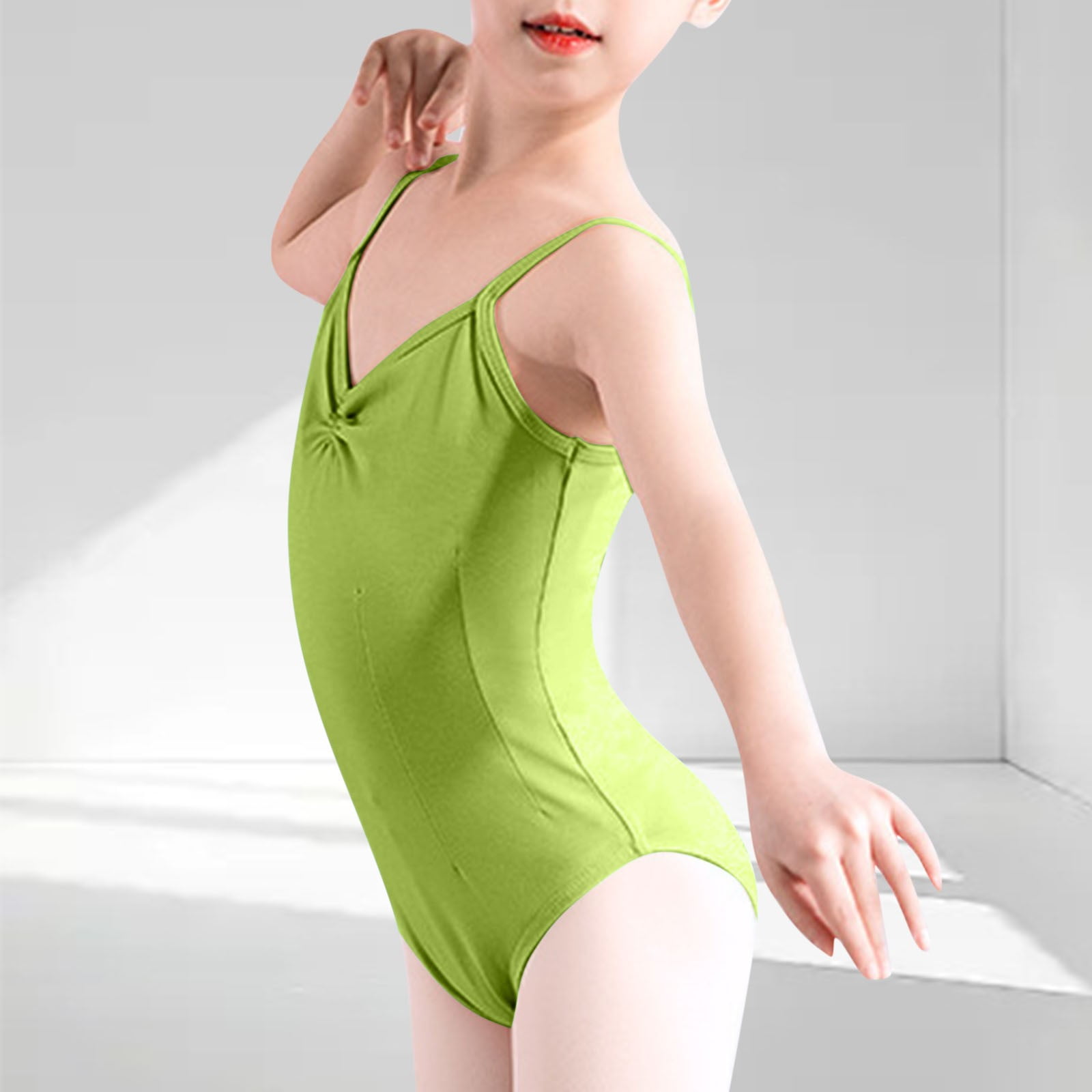 Children's Fashion Summer Strap Solid Color Girls' Tight Dance Clothes ...