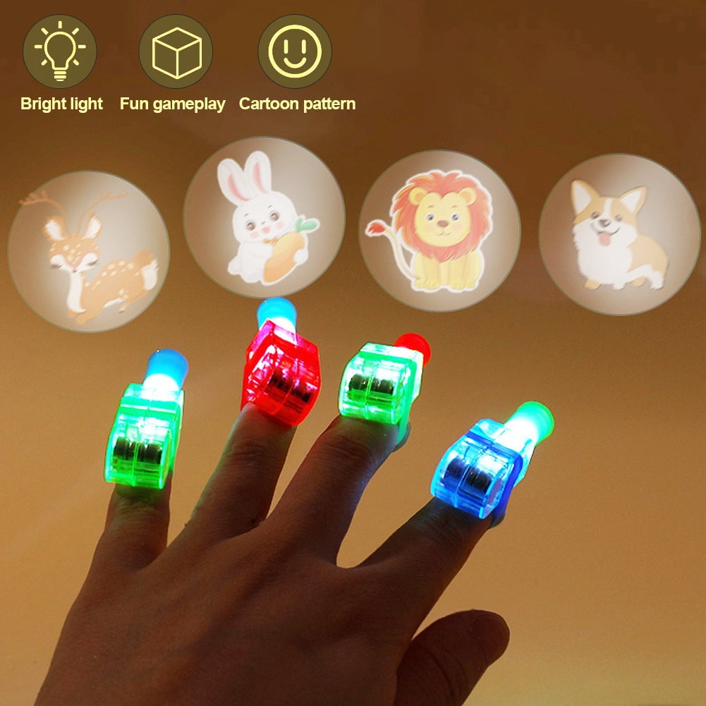 Children's Finger Projection Light Light-up Rings Cartoon Pictures ...