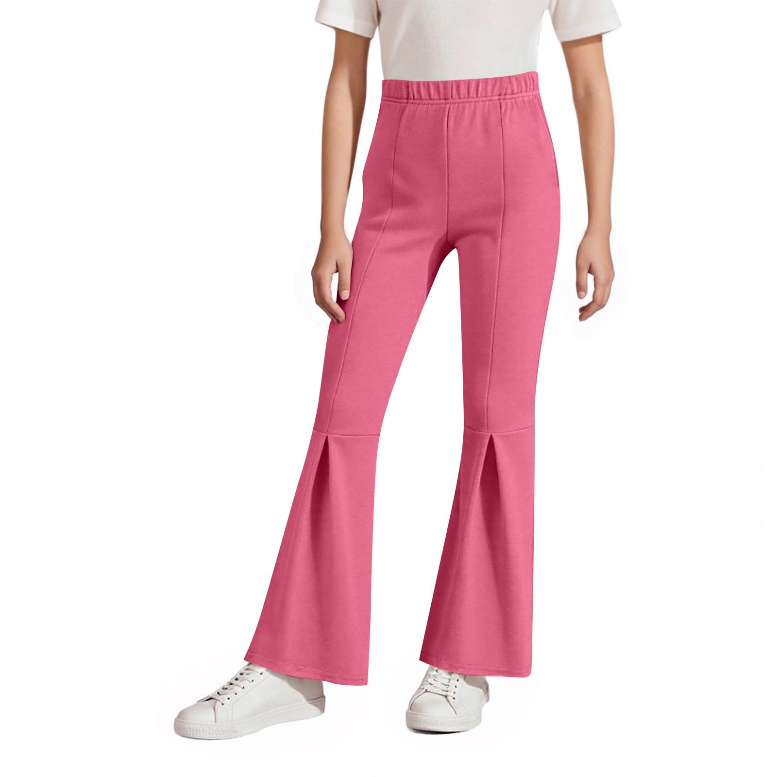 Children's Flared Sweatpant Kids Solid Color Elastic Waist Slim Sports ...