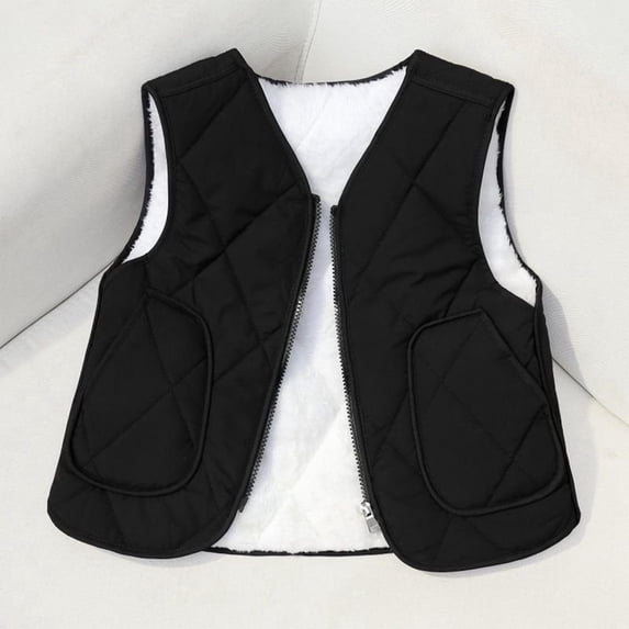 Children's Fleece Lined Vest Boys Girls Quilted Padded Sleeveless ...
