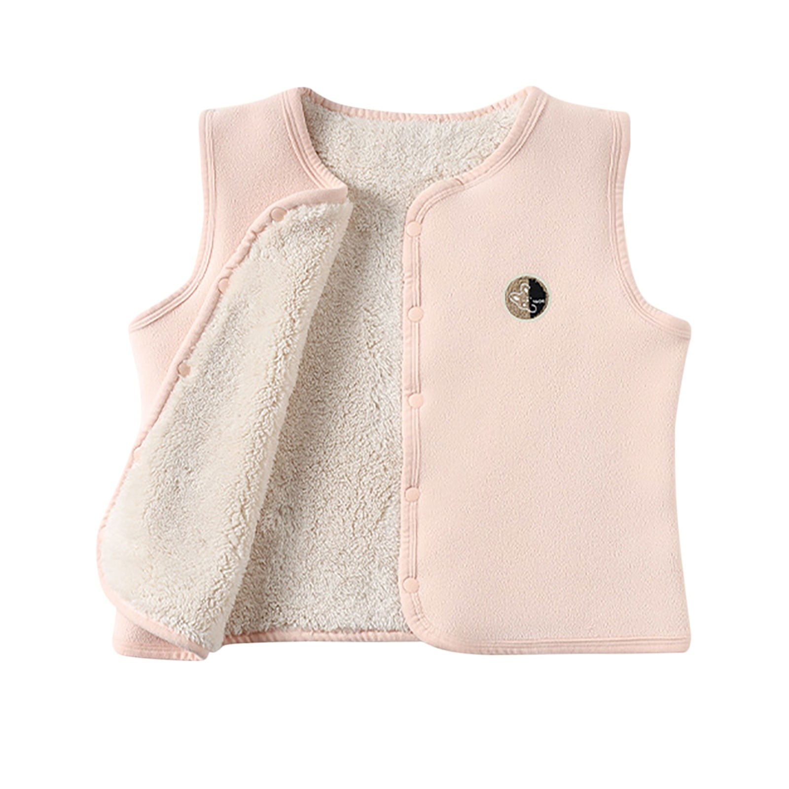 Children's Fleece Vests Winter Thickened Warm Soft Sleeveless Tops ...