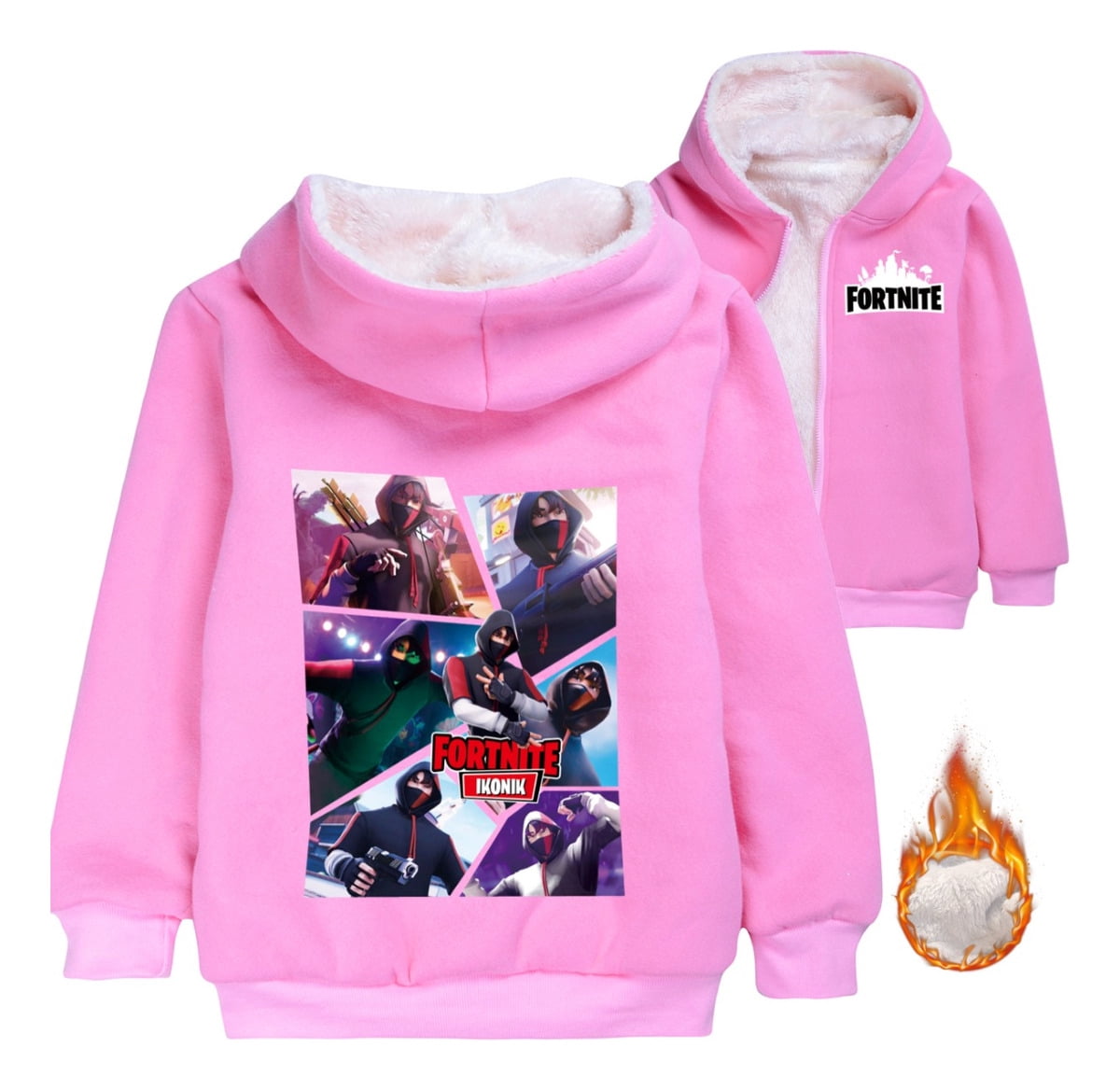 Children's Fortnite Hoodie - Winter Fleece Jacket with Zipper Birthday ...