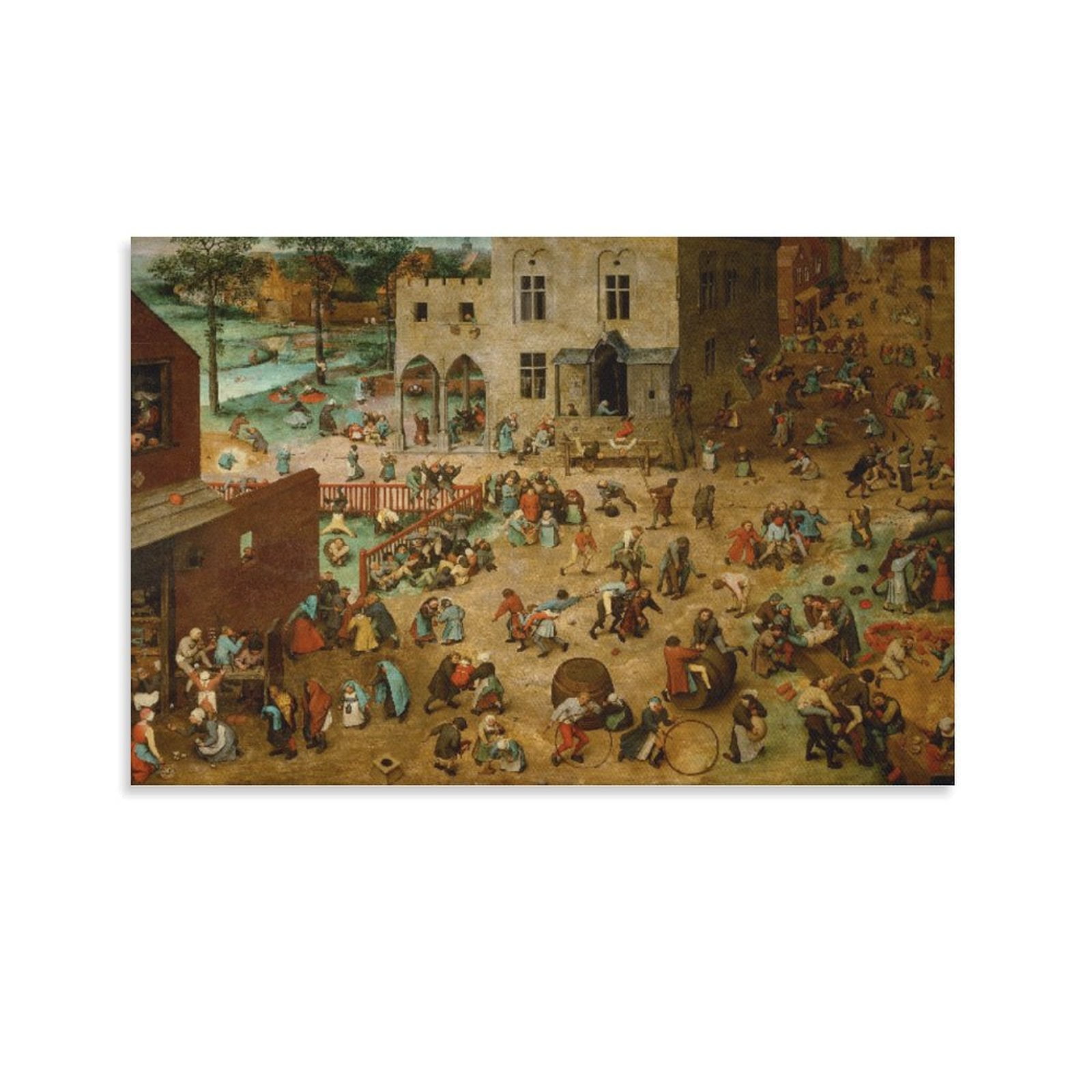 Children's Games (1560), by Pieter Brueghel The Elder Canvas Art Poster ...