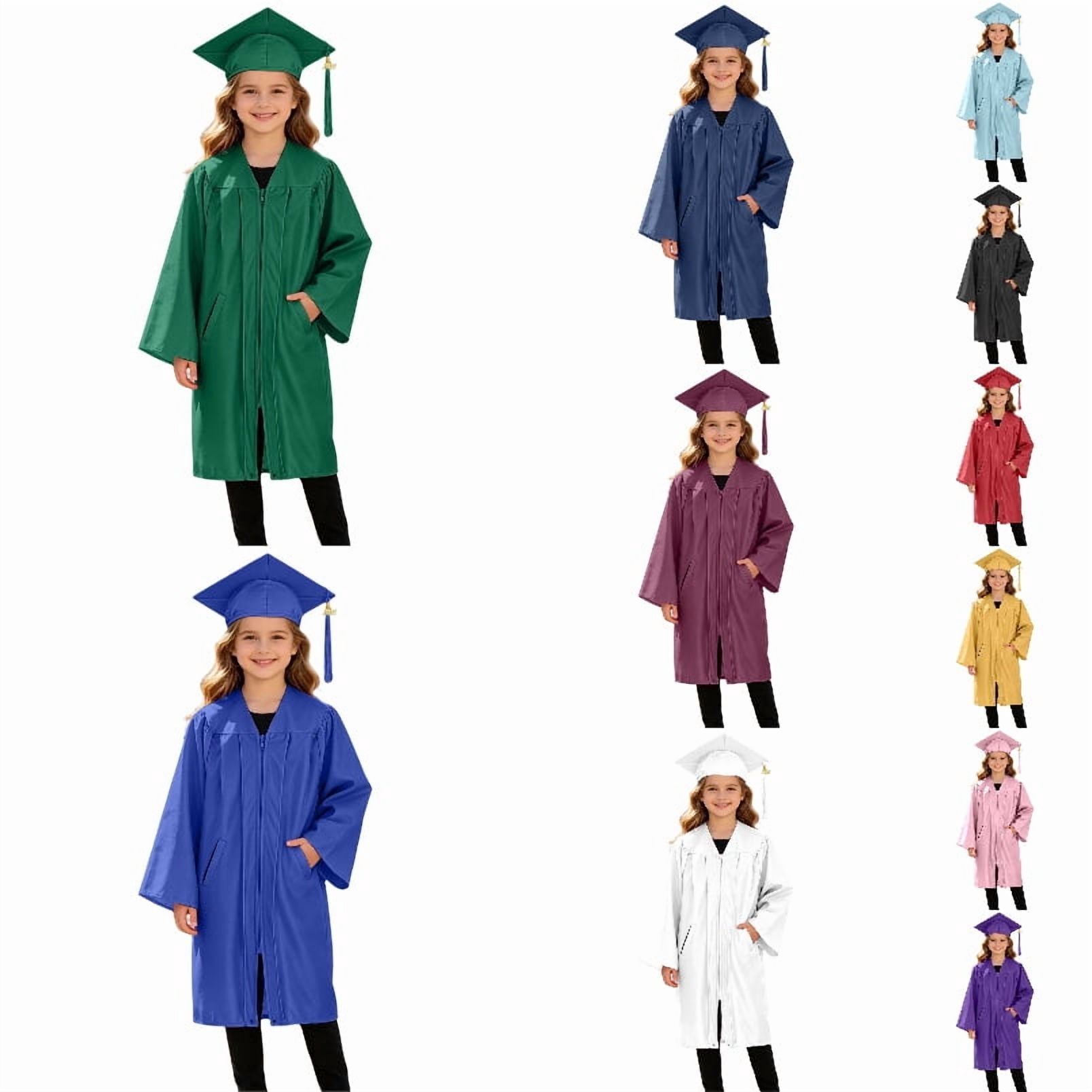 Children's Graduation Outfit, Kid's Solid Color Graduation Robe & Cap ...