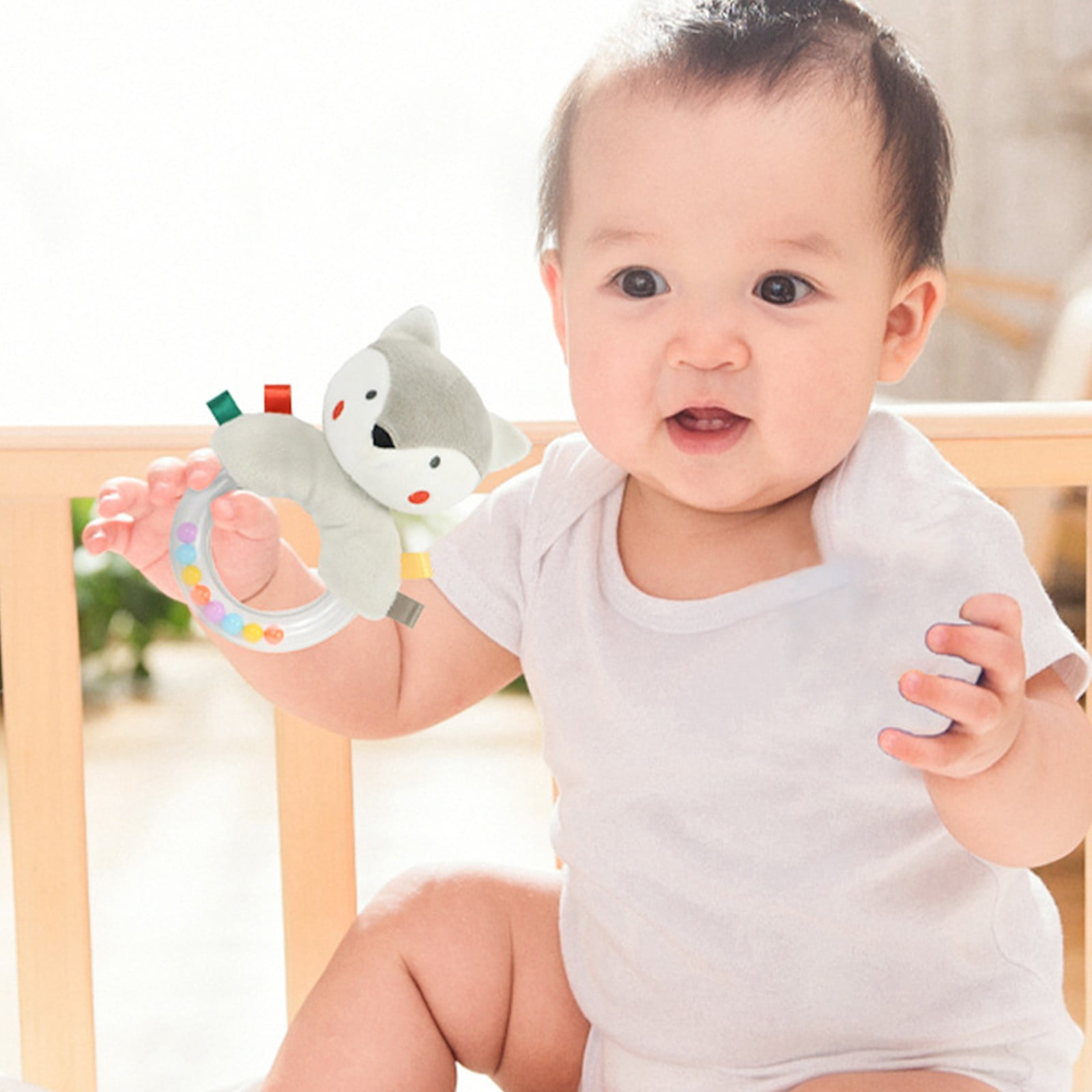 Children's Hand Rattle and Soothing Toy - Early Developmental Hand Ring ...