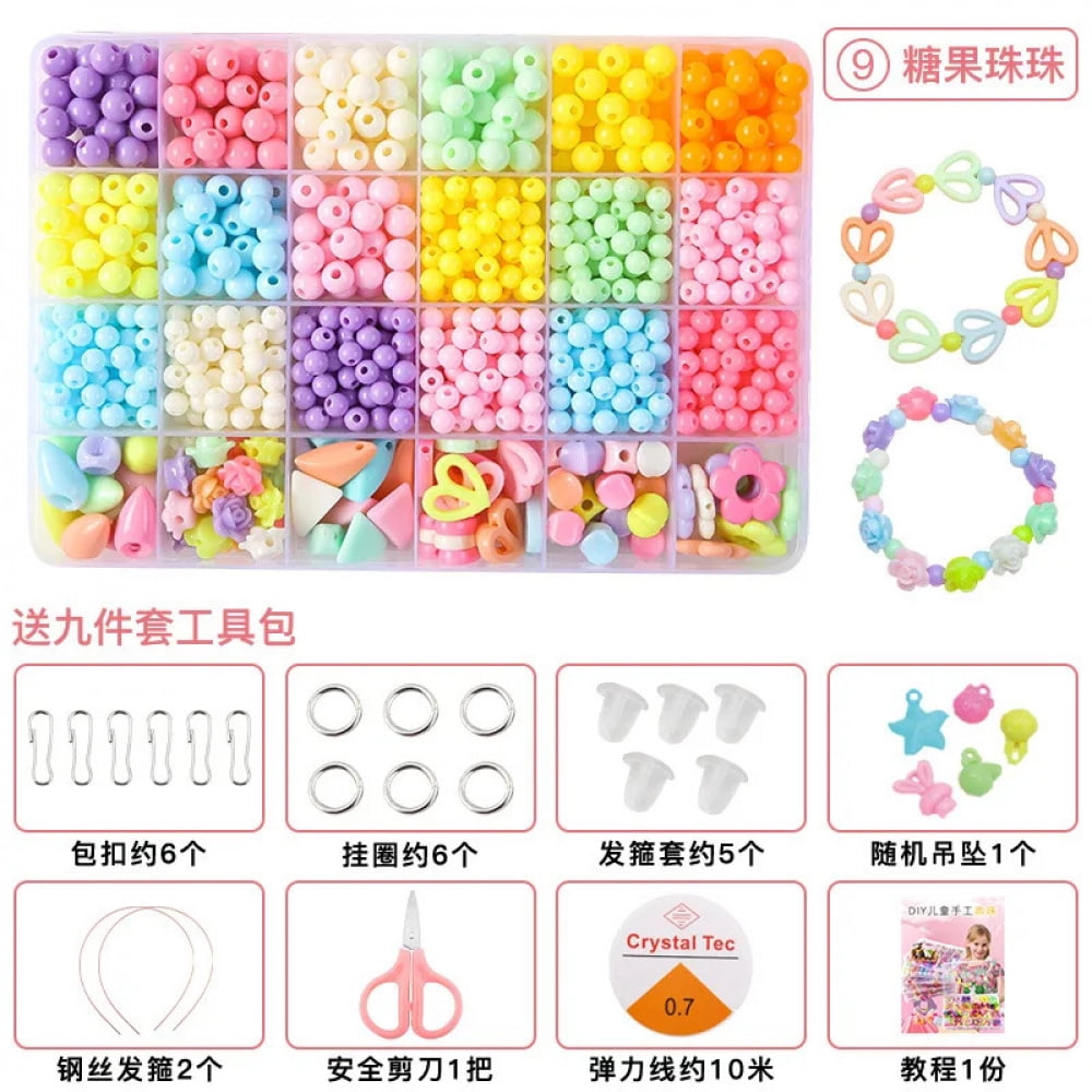 Children's Handmade Beaded Girls Wear Beads Educational Toys Diy ...