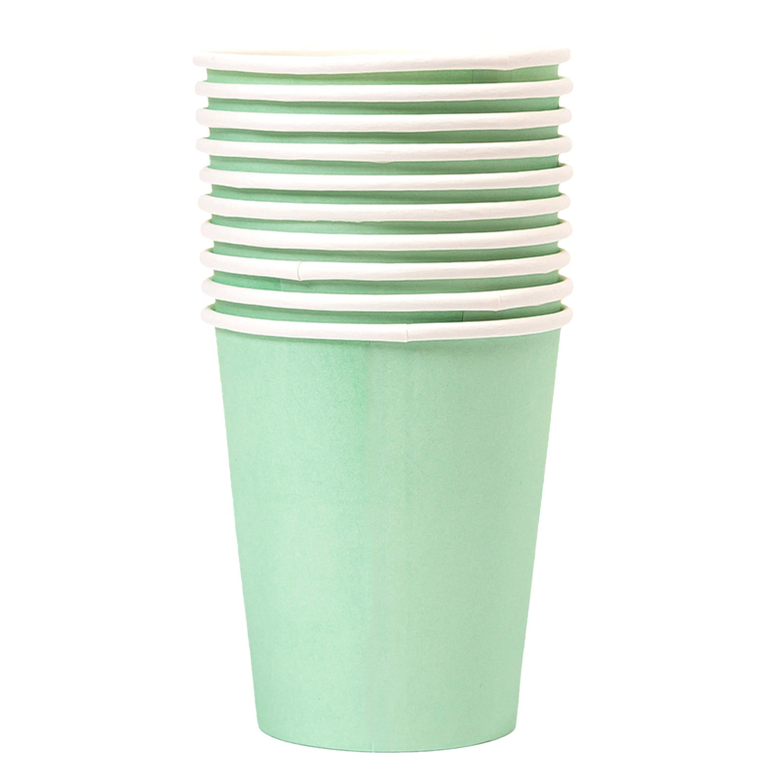 Miyuadkai 10-Pack Green Disposable Paper Cups - 9Oz Thickened Eco ...