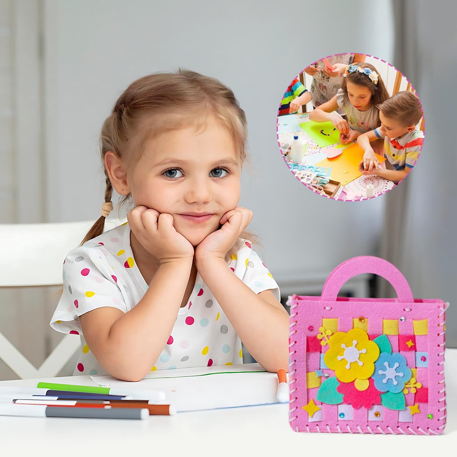 Children's Handmades Diy Non-woven Portable Material Bag for Teachers ...
