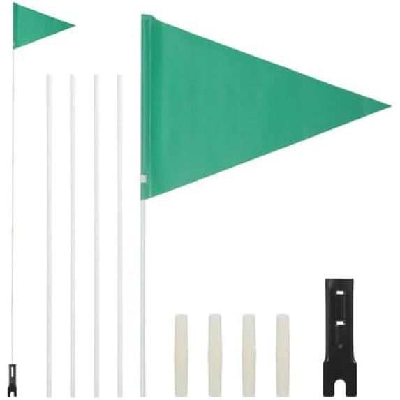 Children's High Visibility Bike Flag 1 Set Long Safety Flag with Heavy Duty Fiberglass Pole ...