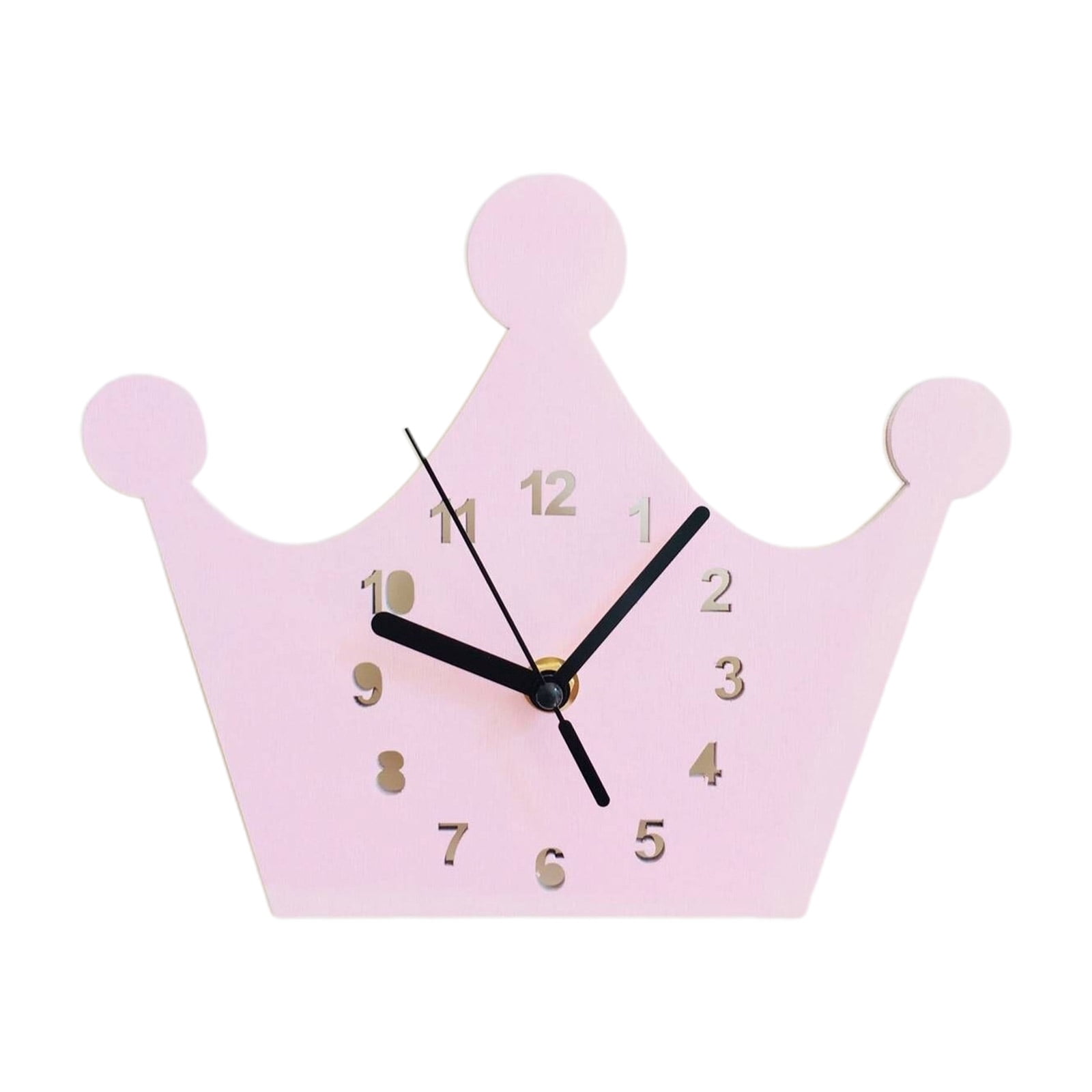 Children's House Crown Clock Cartoon Clock Silent Non Ticking Wall ...