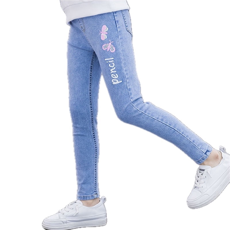 Children's Jeans with Butterfly Letter Design Slim Fit and Stretch ...