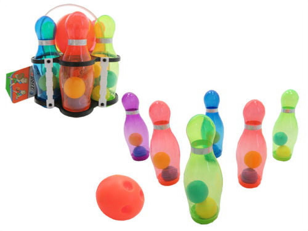 Children's Kid's 7 Pcs Toy Mini Bowling Playset w/ 6 Pins, Bowling Ball ...