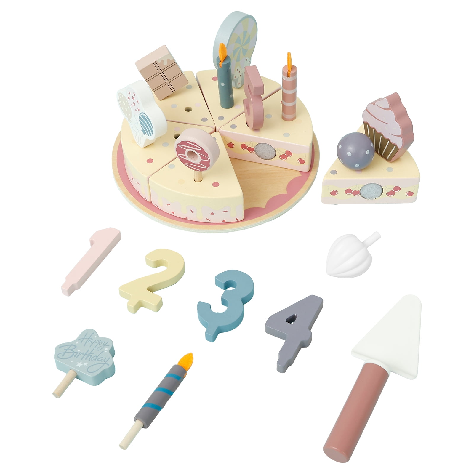 Children's Kitchen Birthday Cake Wooden Play Kitchen Accessories ...