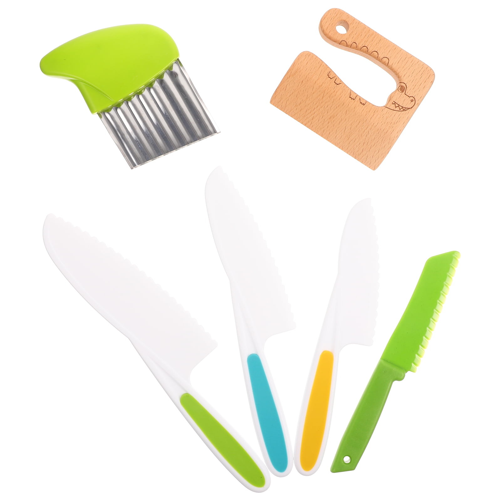 Children's Kitchen Set Vegetable Fruit Cutter Toy Wave Knives Fun ...