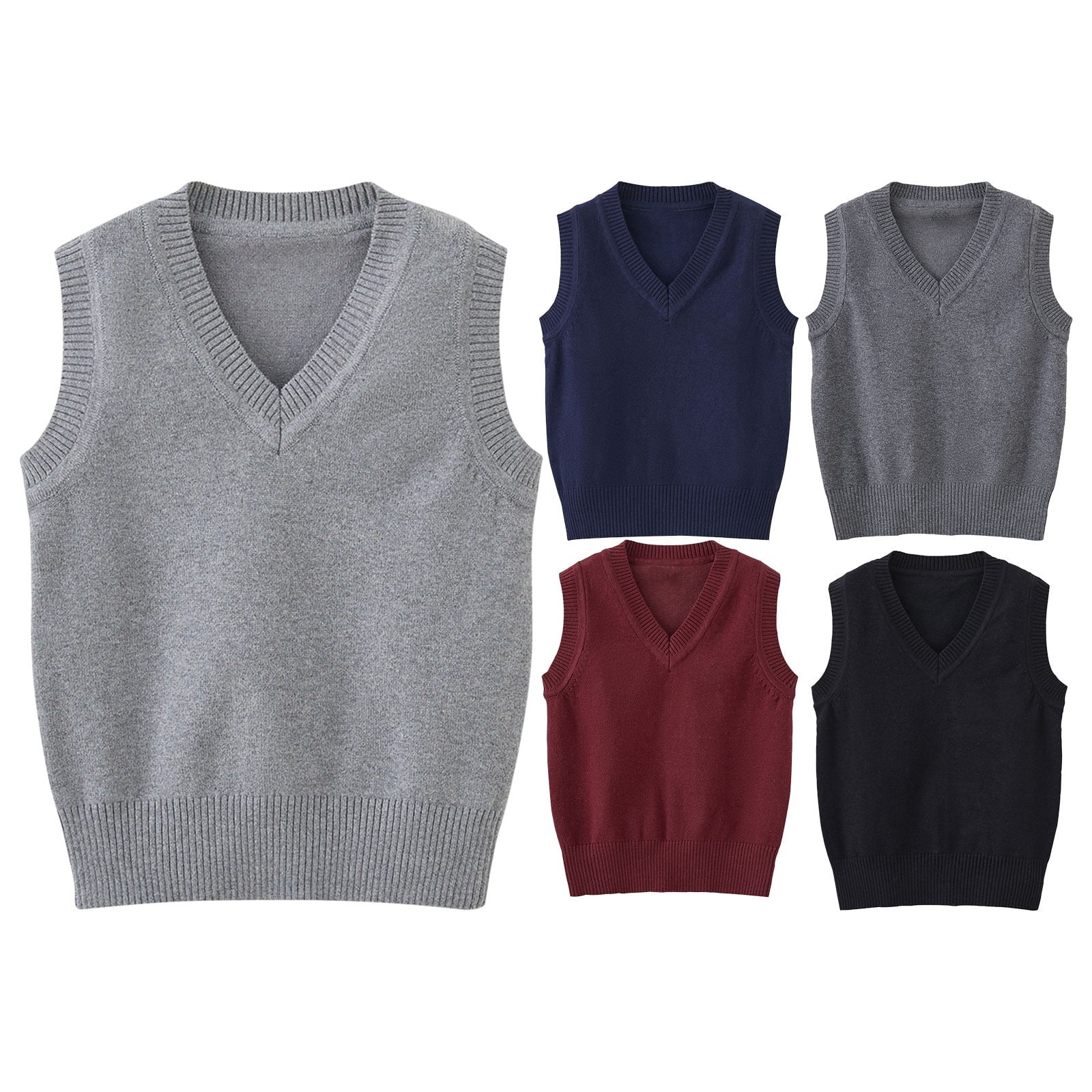 Children's Knitted Vest Sweaters for School Age Boys Girls Spring ...