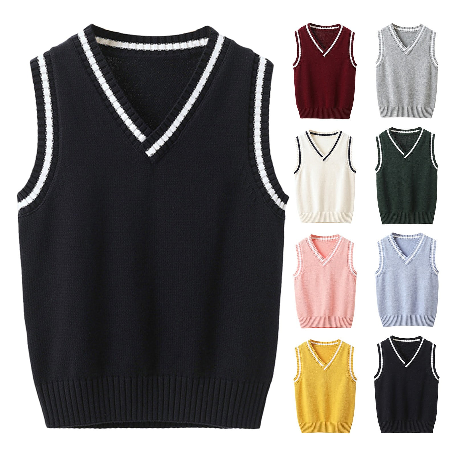 Children's Knitted Vests for Primary School Boys Girls Spring Autumn ...