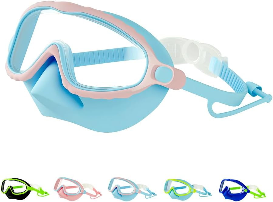 Children's Large Frame Waterproof and Anti Fog Swimming Goggles,Water ...