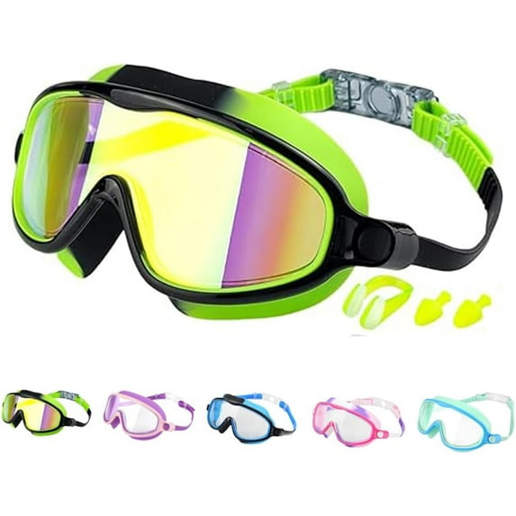 Children's Large Frame Waterproof and Wide View Swimming Goggles,HD ...