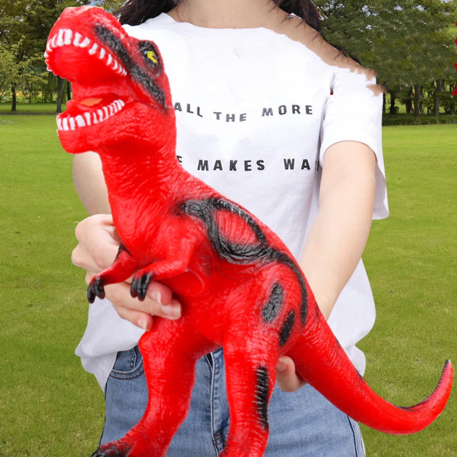Children's Large Simulation Tyrannosaurus Soft Rubber Dinosaur Toy ...