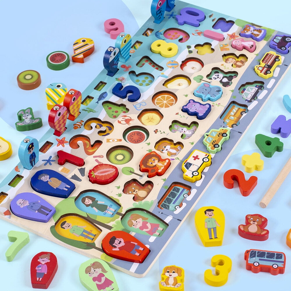 Children's Magnetic Fishing Toy Early Education Logarithmic Board ...