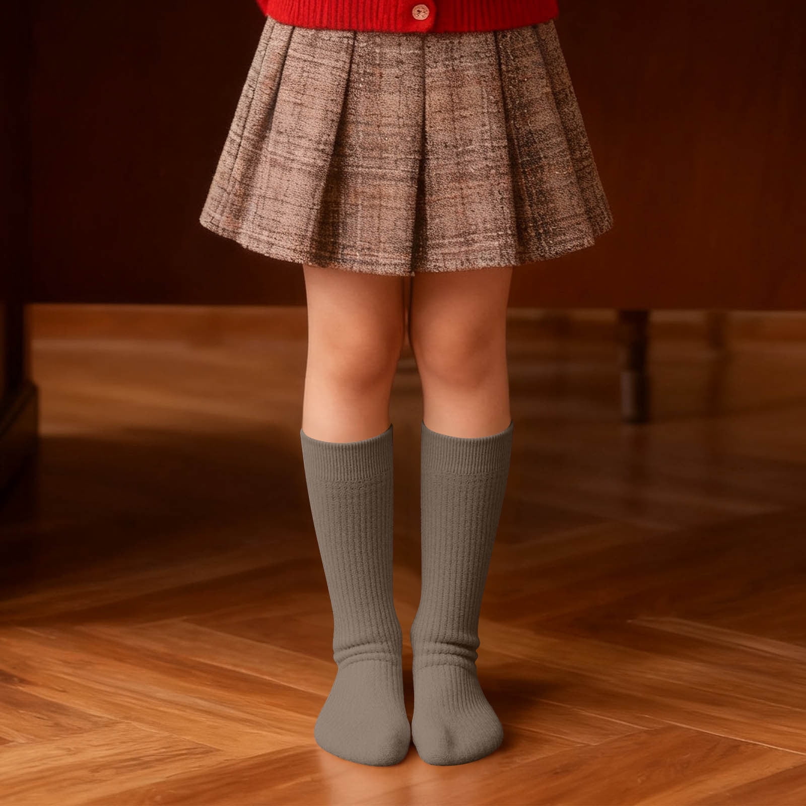 Children's Mid-Calf Socks Fall/Winter Solid Color Long Tube Socks for ...