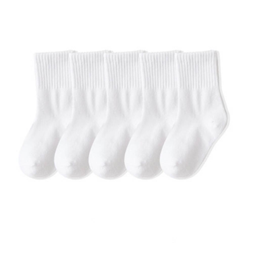 Children's Mid-Calf Sports Socks (1-12 Years), 5-Pack Sweat-Absorbing ...