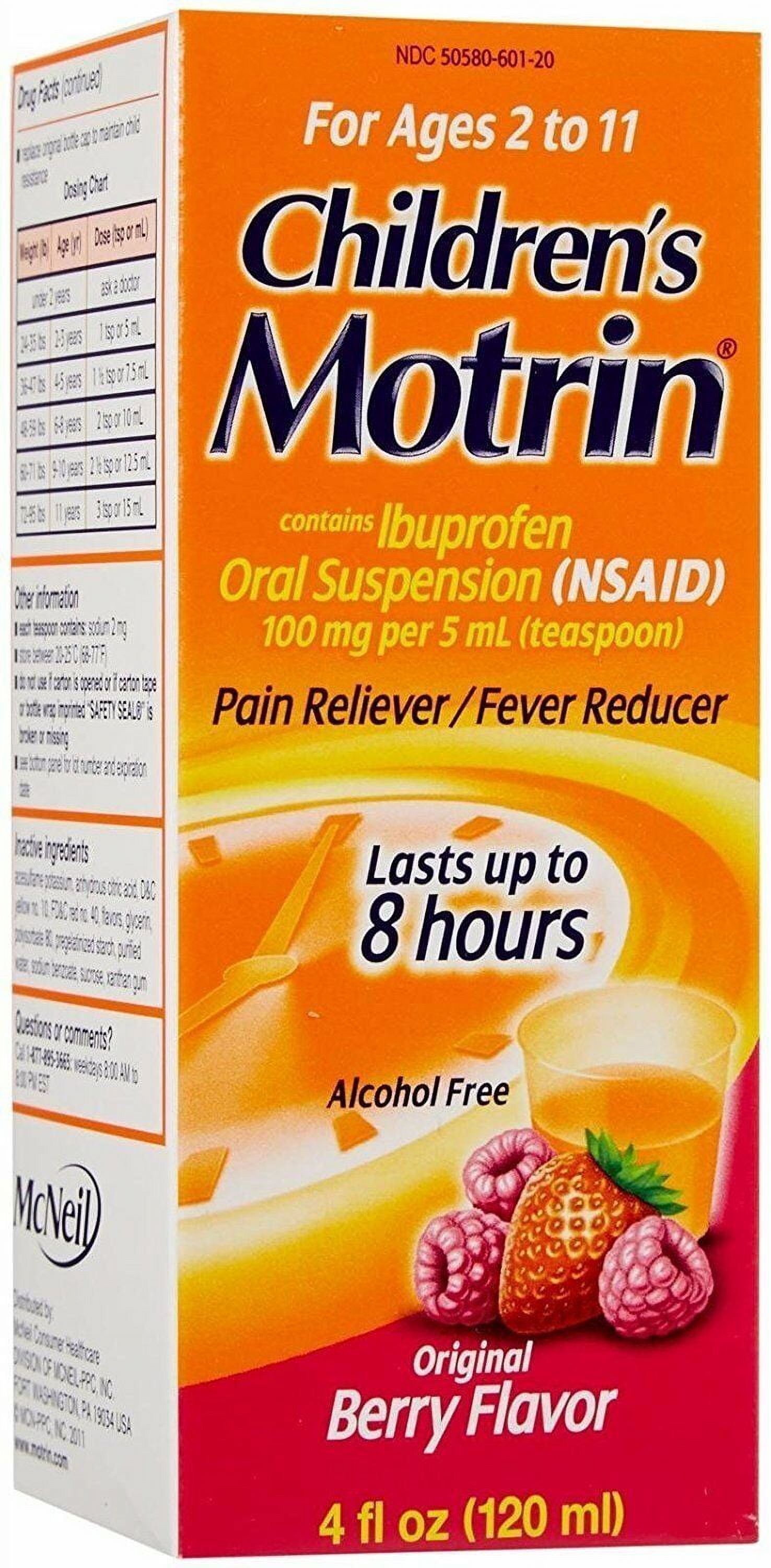 Children's Motrin Ibuprofen Kids Medicine, Berry Flavored, 4 fl. oz ...