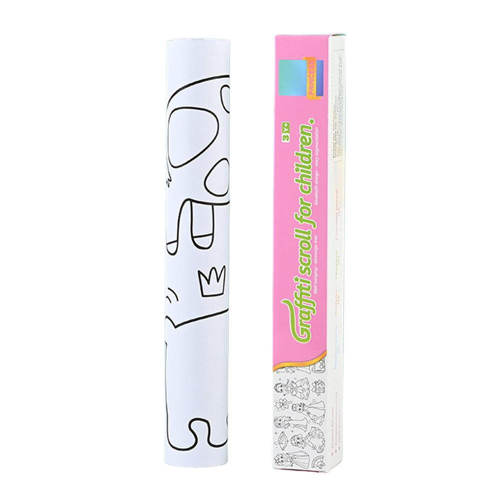 Children's Multifunctional DIY Coloring Scroll Graffiti Paintin& Stick ...