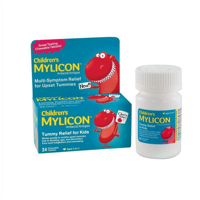 Mylicon Toddler Gas Ache Reliever, Chewable Tablets, Cherry Flavor ...