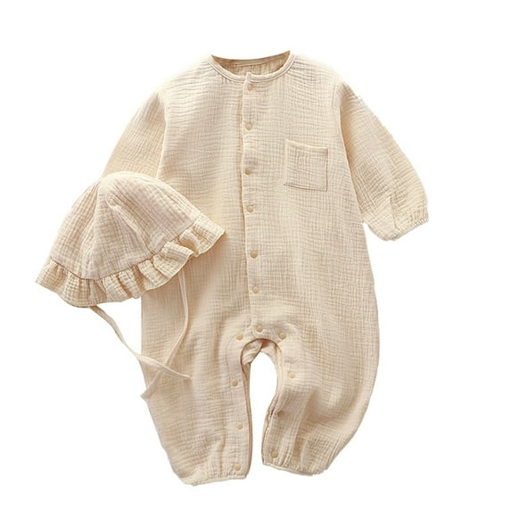 Children's One-piece Jumpsuit - Baby Boy Romper Long Sleeve Button Down ...