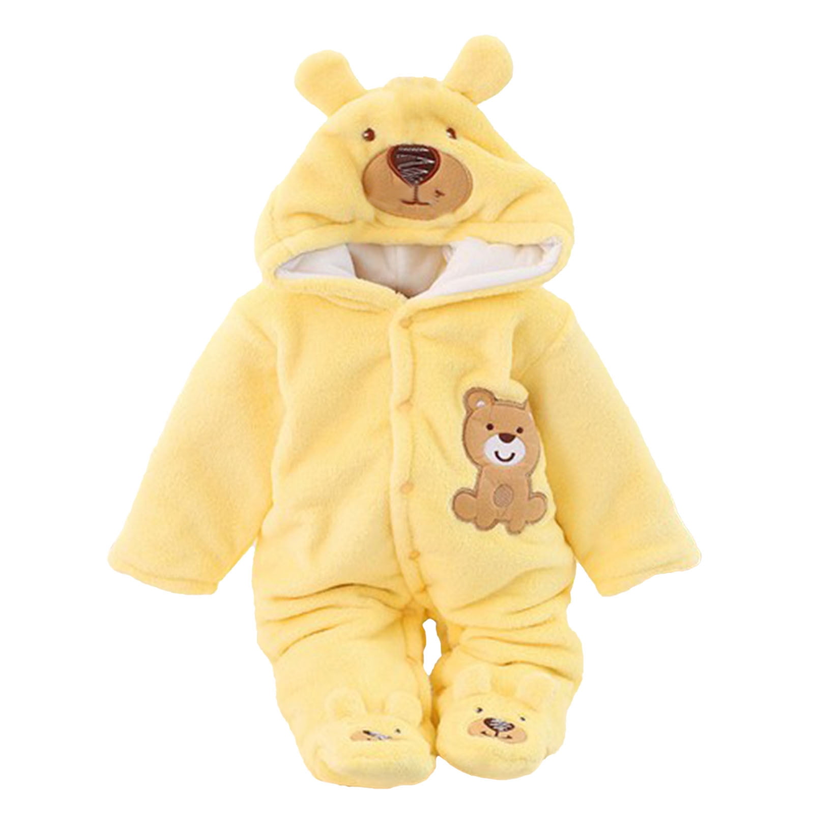 Children's One-piece Jumpsuit - Baby Jumpsuit Footie Hooded Thicken ...