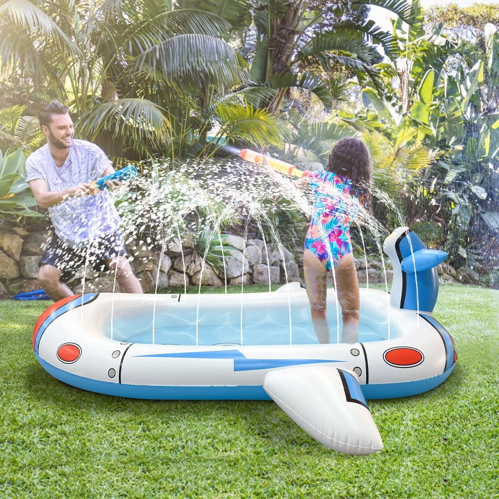 Children's Outdoor Water Spray Mat, Inflatable Spray Pool, PVC Play ...