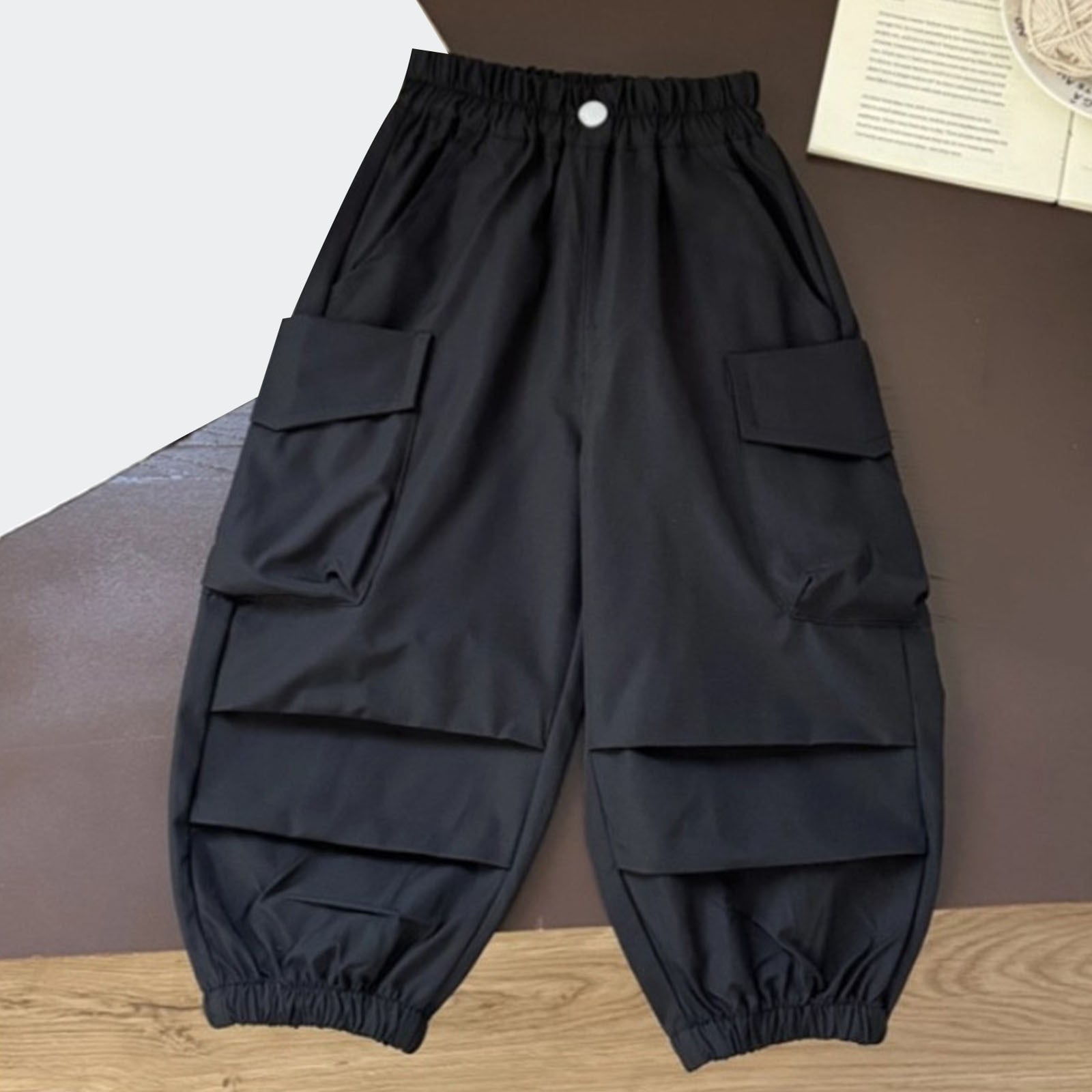 Children's Pants Spring Product Solid Color Work Pants With Multiple ...