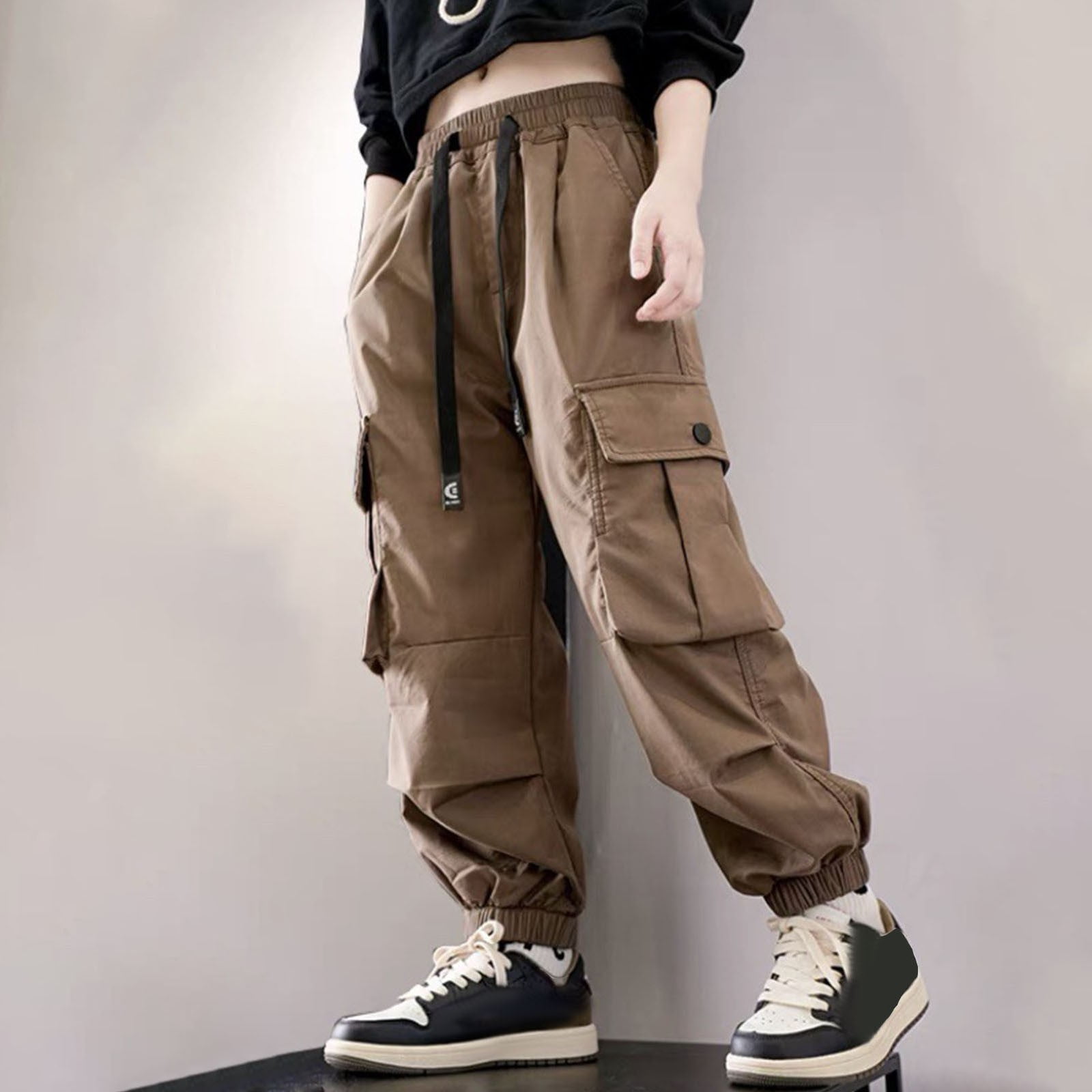 Children's Pants Spring Product Solid Color Work Pants With Multiple ...