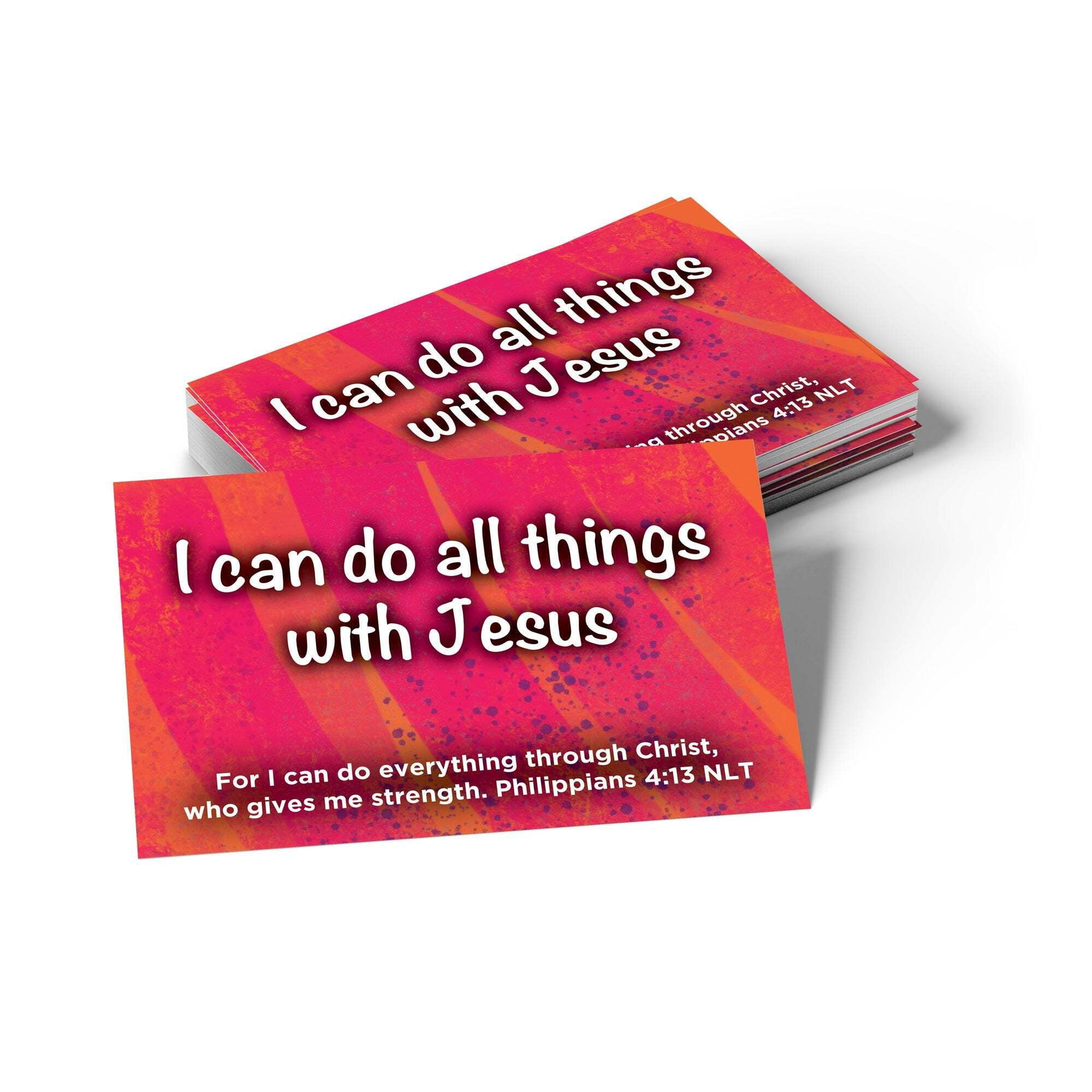 Children's Pass Along Scripture Cards - I Can Do All Things With Jesus, Pack of 25 - Walmart.com