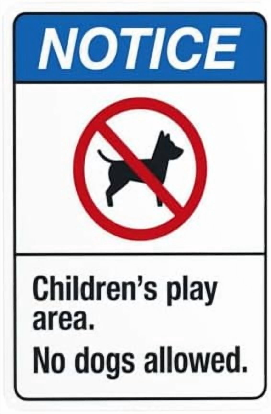 Children's Play Area No Dogs Allowed Warning,Prohibition Security Metal ...