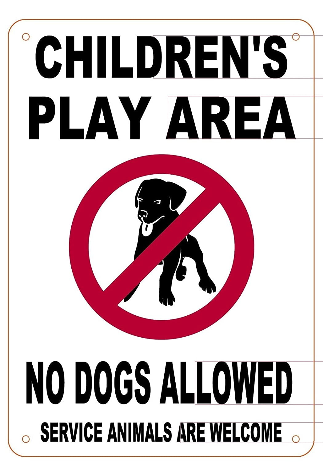 Children's Play Area No Dogs Allowed Notice Sign 7X10 Aluminium(ref ...