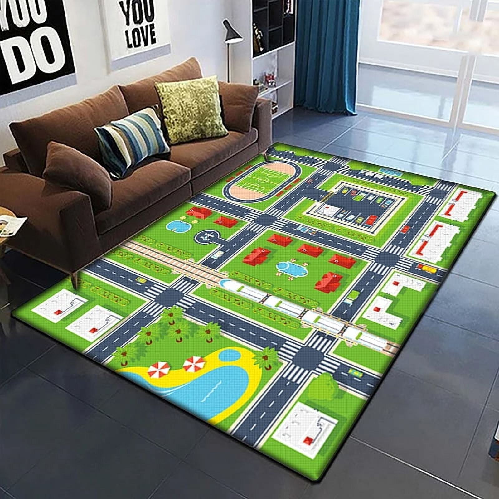 Children's Play Carpets Carpet for Living Room Big Size Traffic Route ...