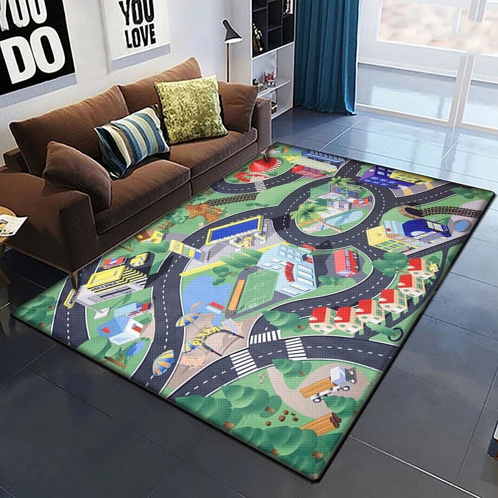 Children's Play Carpets Carpet for Living Room Big Size Traffic Route ...