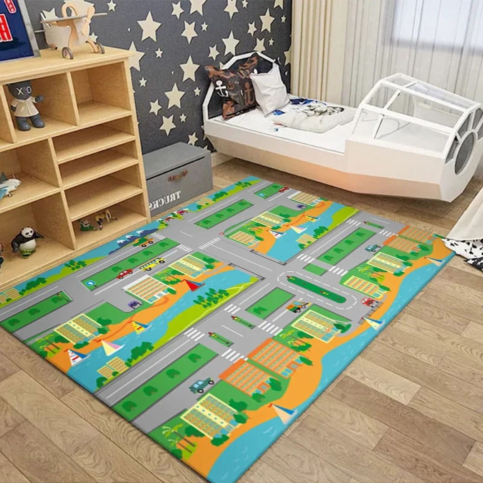 Children's Play Crawl Mat Road Traffic Route Map Carpet Living Room ...