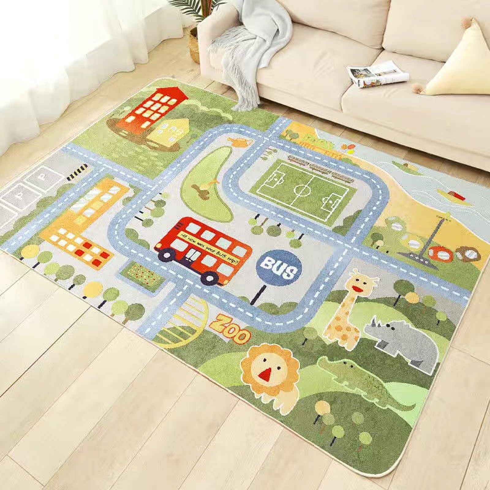 Children's Play Crawl Mat Road Traffic Route Map Carpet Living Room ...