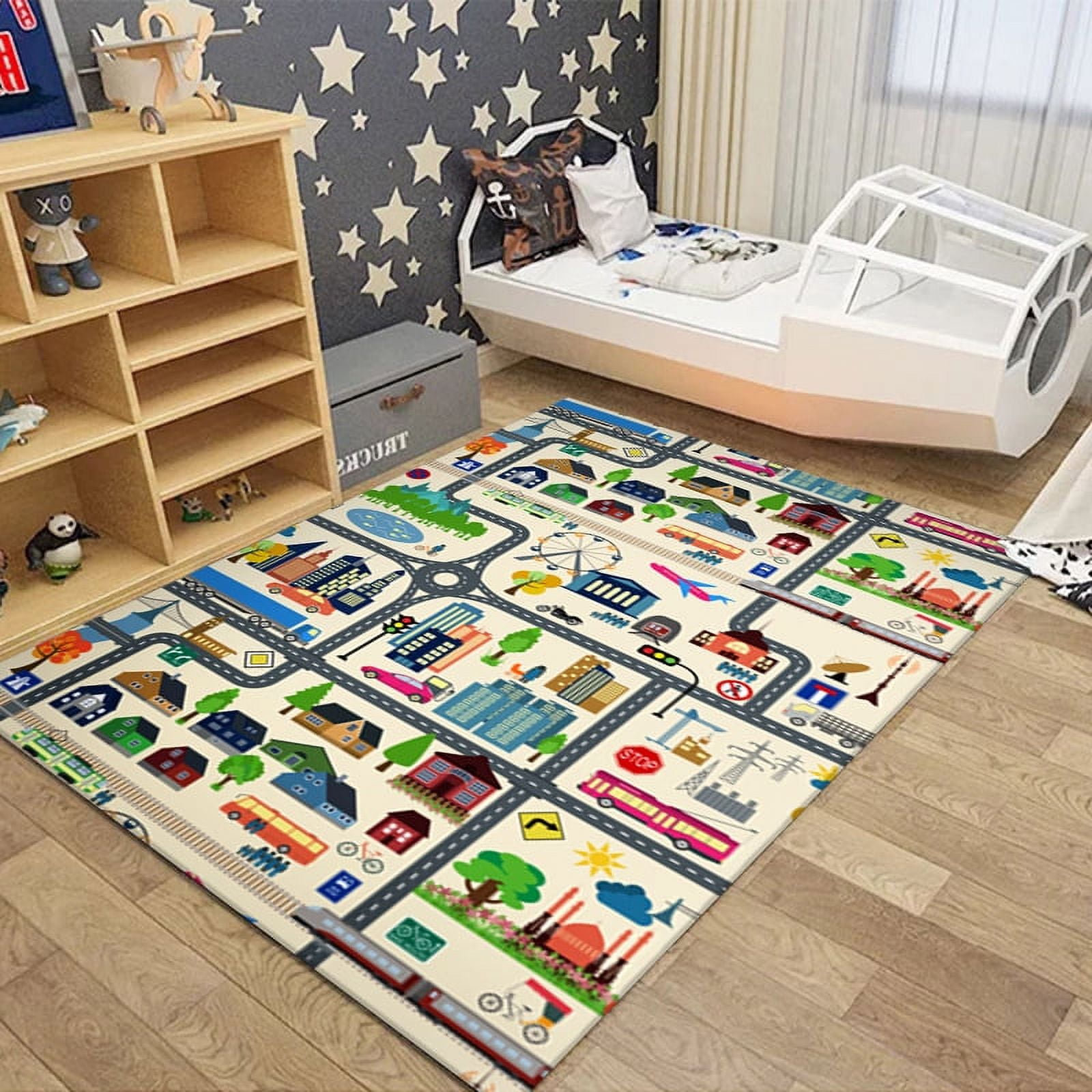 Children's Play Crawl Mat Road Traffic Route Map Carpet Living Room ...