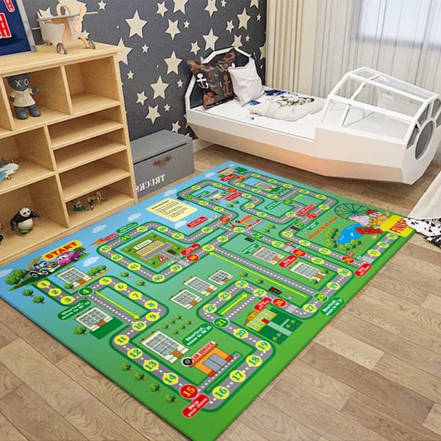 Children's Play Crawl Mat Road Traffic Route Map Carpet Living Room ...