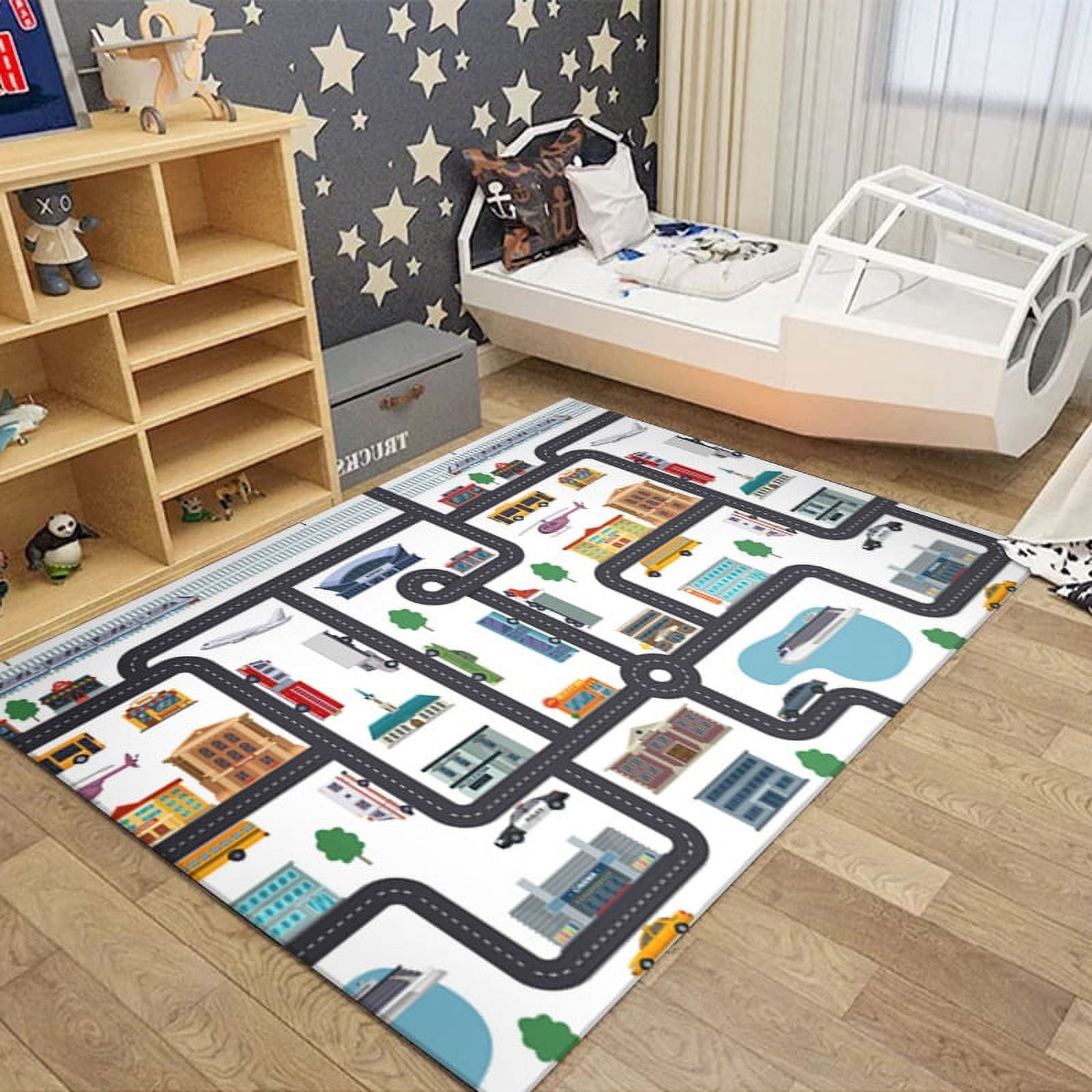 Children's Play Crawl Mat Road Traffic Route Map Carpet Living Room ...