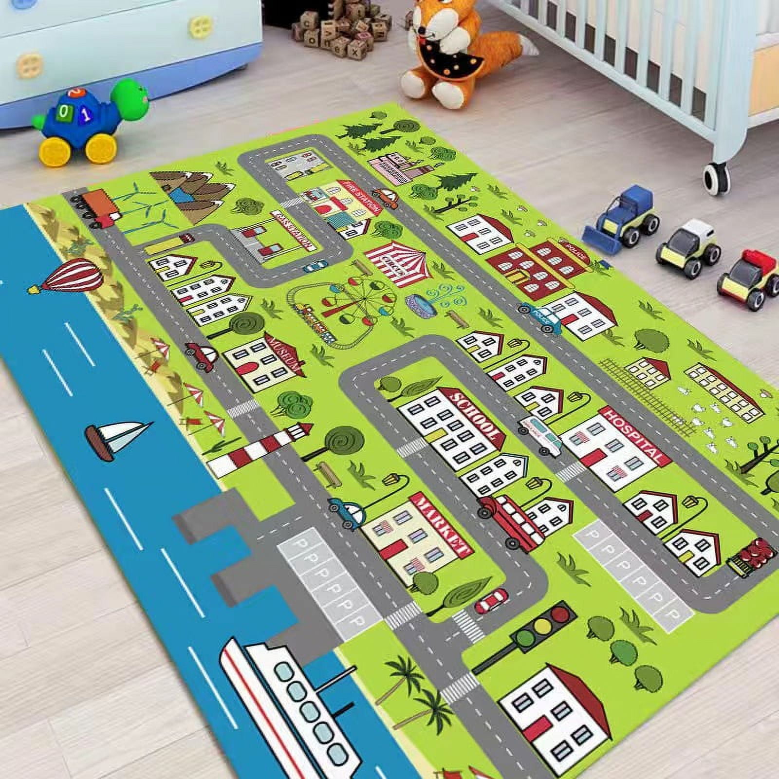 Children's Play Crawl Mat Road Traffic Route Map Carpet Living Room ...