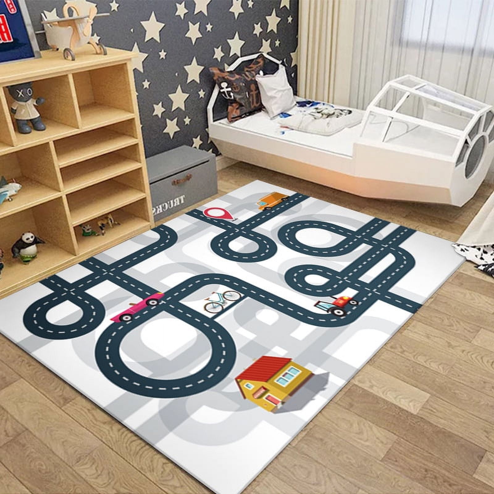 Children's Play Crawl Mat Road Traffic Route Map Carpet Living Room ...