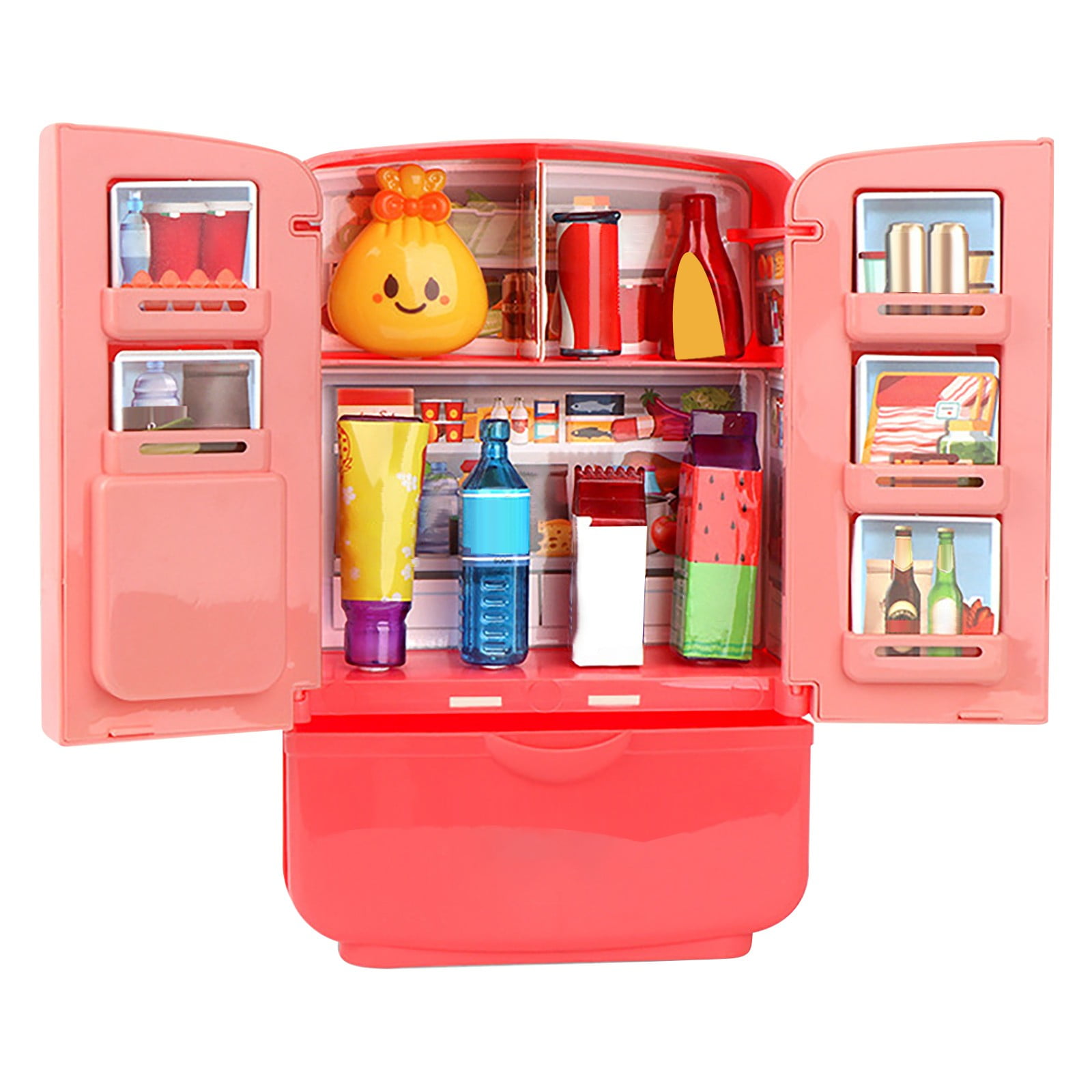 Children's Play Refrigerator Kitchen Toys Double Door Mini Home ...