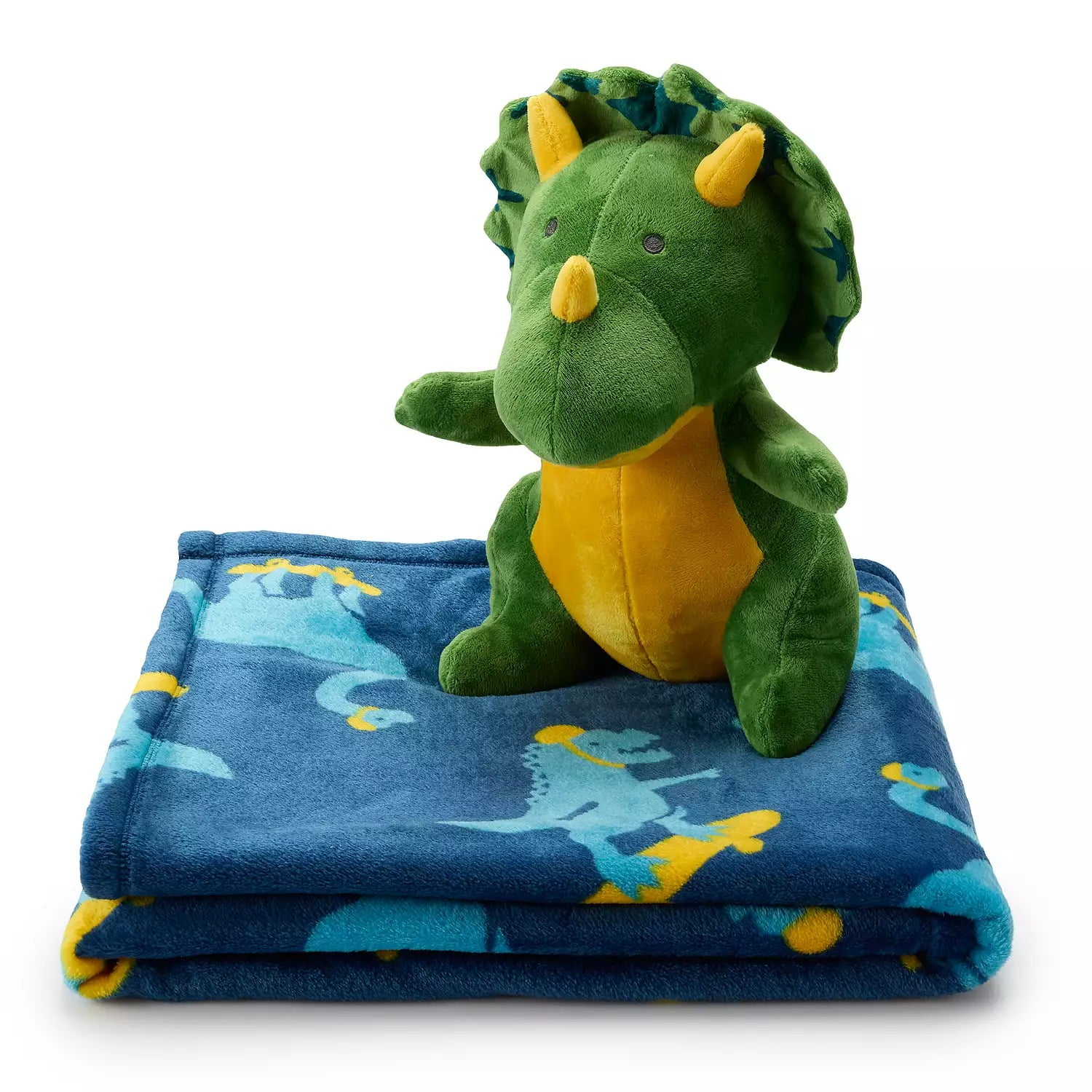 Children's Plush Triceratops Stuffed Dinosaur and Dino Blanket Throw ...